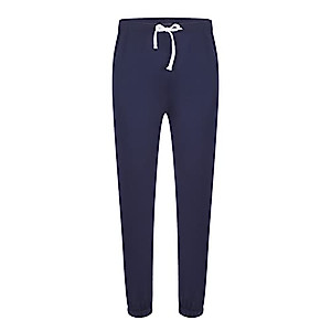 Winter Sweatpants for Mens Thick Warm Jogger Pants Cinch Bottom Running Joggers Soft Stretch Sports Trousers Navy