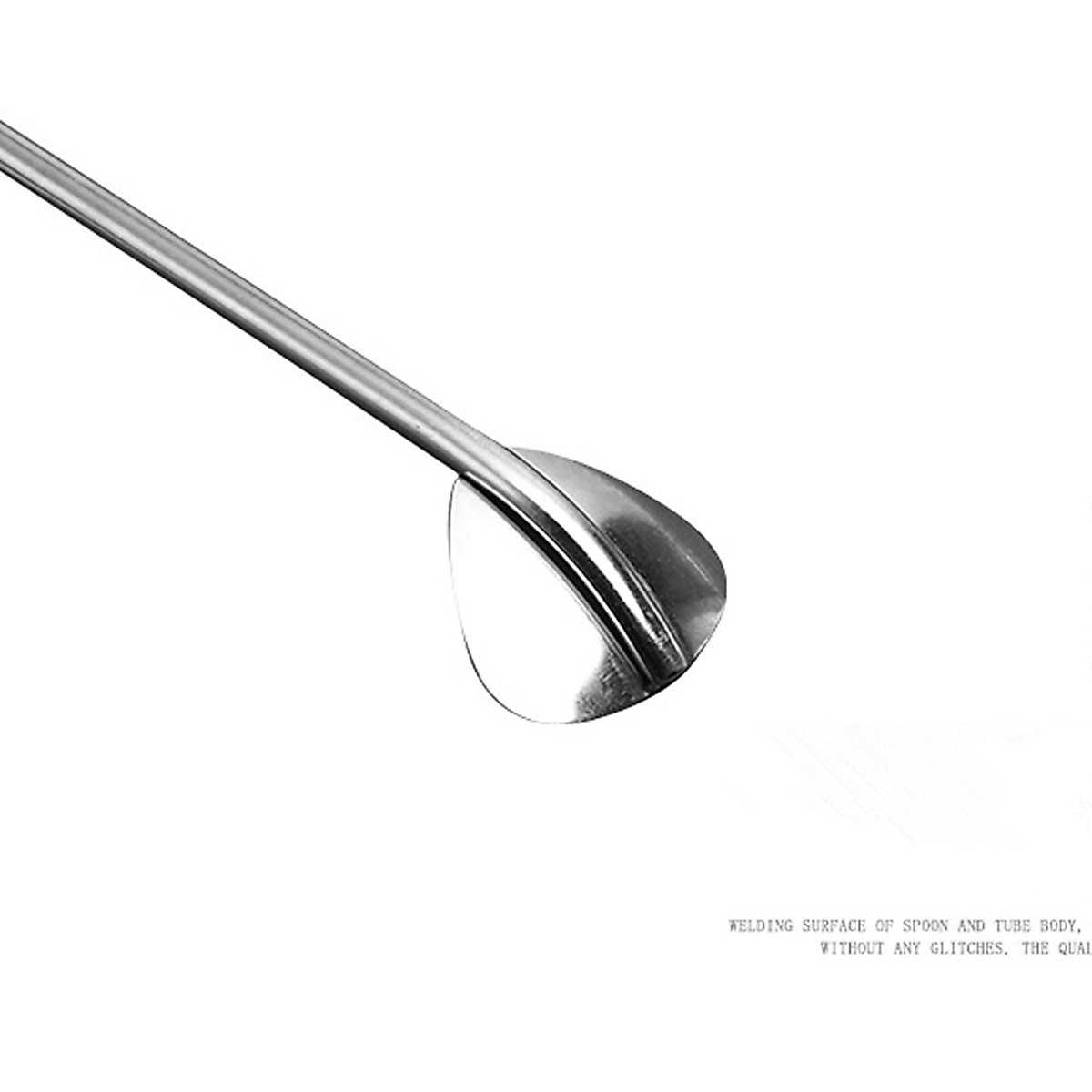 TSACTE Stainless Steel Spoon Drink Straw Set of 5 Long Spoons Heart-shaped Food-Grade Straw Spoon for Home Café Office Restaurant