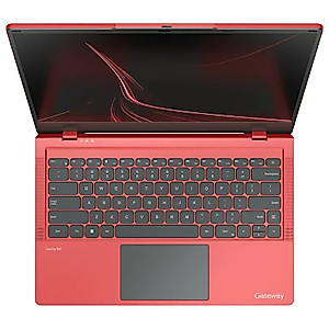 Gateway 15.6" HD Ultra Slim Notebook, Intel® Celeron® N4020, 4GB RAM, 128GB Storage, Tuned by THX Audio, 1MP Camera, HDMI, Windows 11, Microsoft 365 Personal 1-Year Included, Red + Accessories