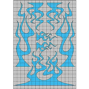 FLA1072P Flames Vinyl Paint Mask/Stencil Kit for R/C, RC, Radio Controlled Vehicle Body