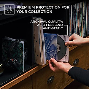 BIG FUDGE Premium Master Vinyl Record Sleeves - 25x Record Inner Vinyl Sleeves for 7" Vinyl Record Storage. Clear 3-Layer LP Sleeves with Anti-Static Rice Paper. Acid Free, Archival Album Sleeves