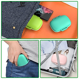 3 Pack 8 Compartments Travel Pill Box,Pill Organizer 7 Days Moisture Proof Small Pill Case for Pocket Purse Daily Portable Medicine Vitamin Holder Container(Pink+Blue+Green)
