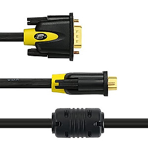 SHD VGA Cable 3Feet, VGA to VGA Monitor Cable HD15 SVGA for PC Laptop TV Projector Black and Yellow Color