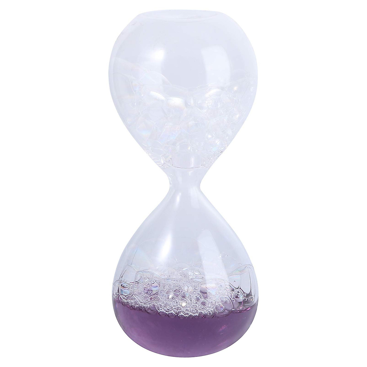 cabilock Hour Glass Glass Hourglass Timer Liquid Hourglass Liquid Motion Timer Hourglass Bubble Singing Hourglass Home Decorations Birthday Gifts (Purple) Water Wiggler