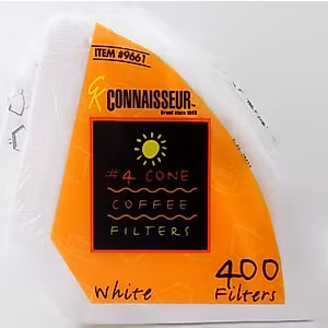 Rockline Industries 4 Cone White Coffee Filters Connaisseur, 4