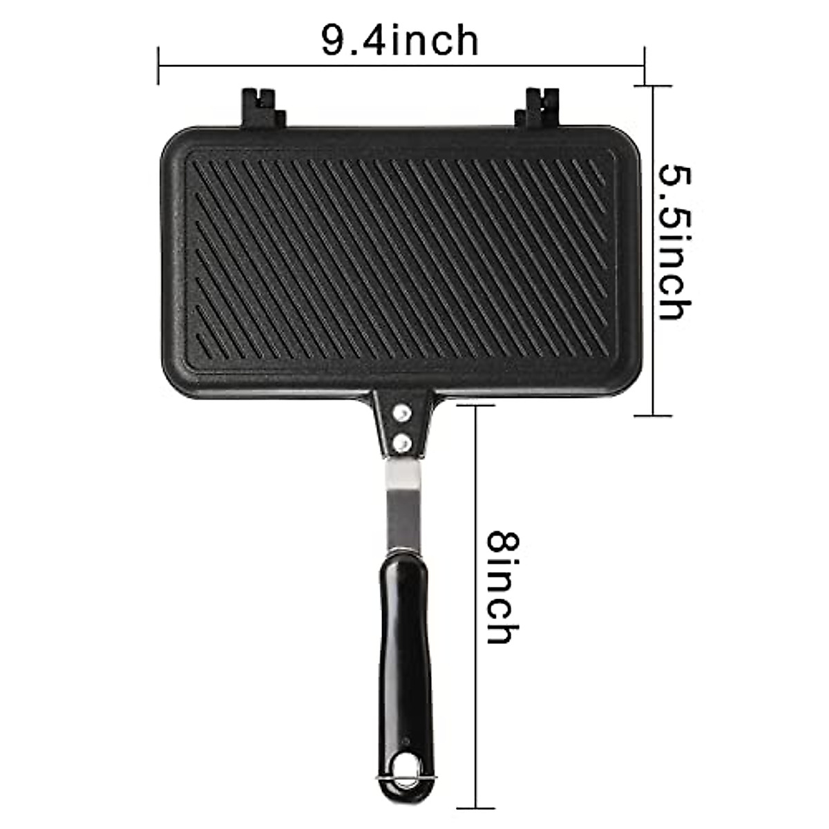 SOUJOY Sandwich Maker, Non-stick Gril Panini Maker Pan with Handle, Stovetop Toasted Aluminum Flip Pan Indoor Outdoor Home Kitchen Breakfast