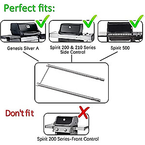 YIHAM 7507 27 Inch 304SS Burner Tube Set for Weber Genesis Silver A, Spirit 500, Spirit 200 Series E-210 (Side Control) Gas Grill Replacement Parts 10404 LW827