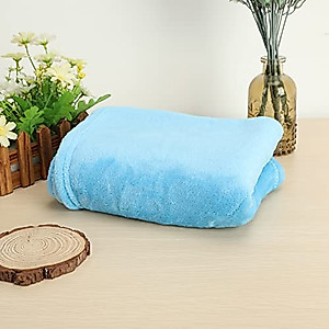 BLUELANS Fleece Throw Blanket for Couch, Lightweight Plush Fuzzy Cozy Soft Blankets & Throws Sofa, Blanket, Cozy, Warm Bedding Bed Blue, 50x70cm
