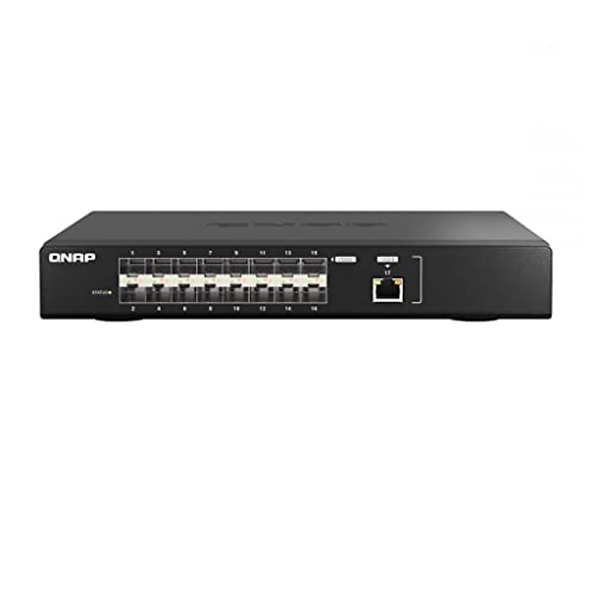 QNAP QSW-M5216-1T-US 16-Port 25GbE Managed Network Switch with 10GbE connectivity for Backbone Networks. Layer 2, Web Management