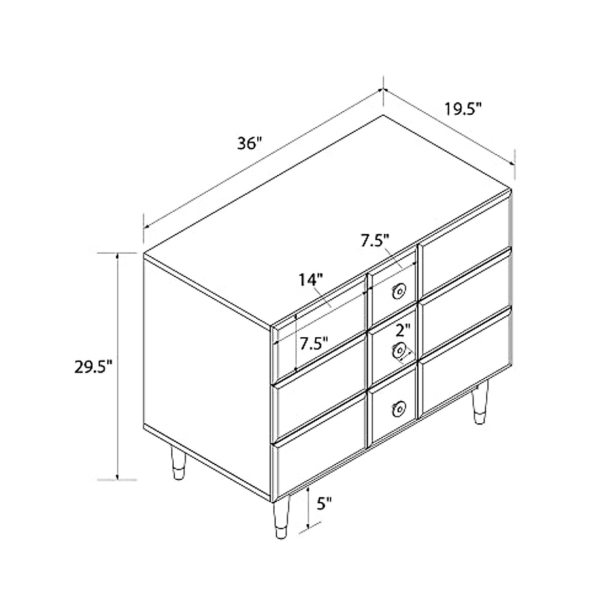 Little Seeds Aviary 3-Drawer Dresser with Gold Hardware, White