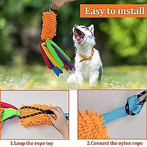 ASOCEA Dog Tug Toy with Flirt Pole,Aggressive Chewers Dog Squeaky Bungee Rope Toy Chase Pull Tug of War Lure Toy with Teaser Wand for Small Medium Large Dogs Puppy Outdoor Exercise & Training …