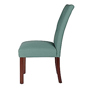 Homepop Home Decor | 4 – Button Tufted Upholstered Parsons Dining Chairs | Set of 2 Accent Dining Chairs, Aqua