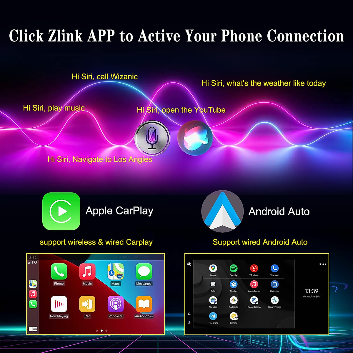 Wizanic 9 Inch HD Touchscreen Android 12 Car Stereo for Nissan Teana Altima 2008-2012 Manual A/C Car Radio Apply CarPlay with GPS Navigation Bluetooth Wi-Fi FM USB