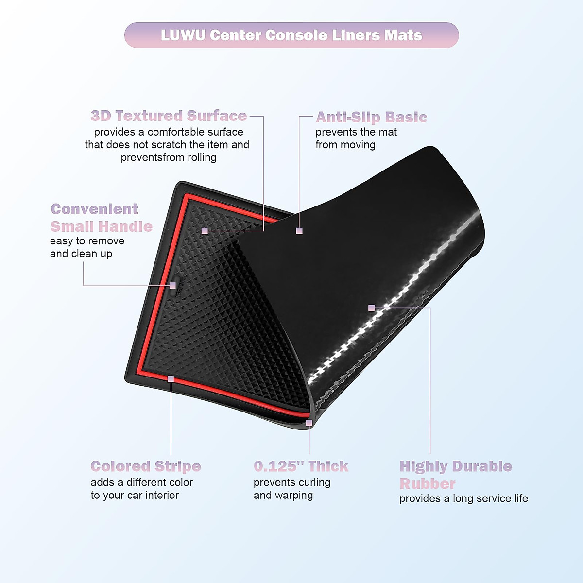 2020-2025 Toyoat Supra GR Center Console Liners Mats Cup Holder Inserts Mats Non-Slip Center 2025 Supra GR Console Shifter Liner Trim Mats Anti-dust Door Pocket Liners Accessories 8 PCS(Red)