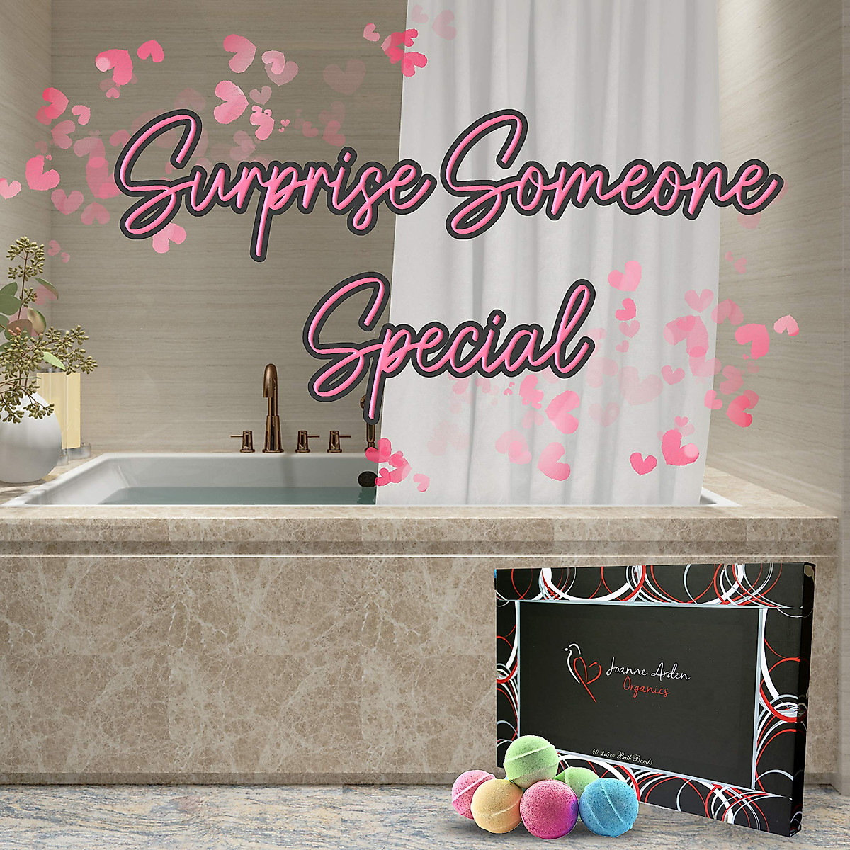 Bath Bomb Gift Set - by Joanne Arden Organic Bath Bombs for Women, Men & Kids. Bulk Bath Bomb Kit Includes 40 Paraben Free & Sulfate Free 2.5 oz Spa Bath Balls