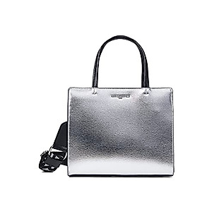 Karl Lagerfeld Paris Maybelle Solid Satchel, Silver