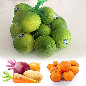 SRXES 100Pcs Reusable Mesh Nylon Netting with Loop-Style Closures, 20 Inch Red Reusable Nylon Mesh net Produce Grocery Toys Fruits Vegetables Storage Poly Bags, Seafood Bag (Green, 20 Inches)