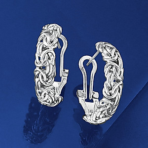 Ross-Simons Sterling Silver Byzantine Hoop Earrings