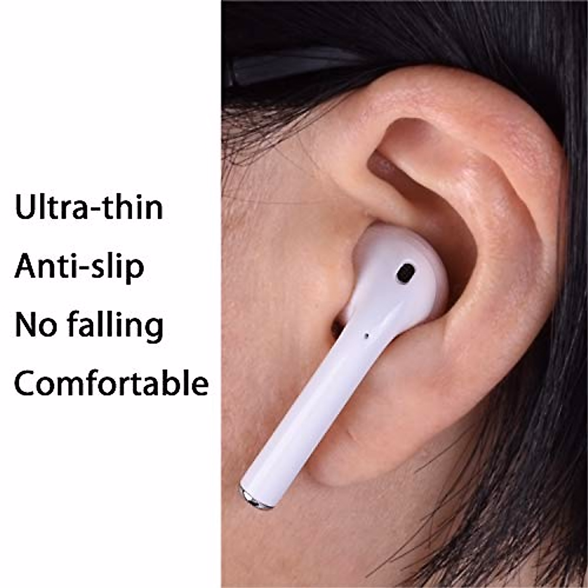 Wisdompro 10 Pairs Ear Tips Compatible with Apple AirPods 2 and 1, Ultra Thin Soft Silicone Anti-Slip Dust Proof Protective Fit in Case Ear Skins - Translucent