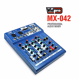 Vidpro MX-042 Professional Audio Mixer - Sound Board Console - Desk Interface System with 4 Audio Inputs Bluetooth MP3 & More Ultra-Low-Noise Ideal for Recording Casting Streaming & DJ Use