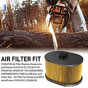 Yerbay air filter for Husqvarna and Partner K970 K1260 510244103 510244101 Cut-Off Saw and Chain Saw