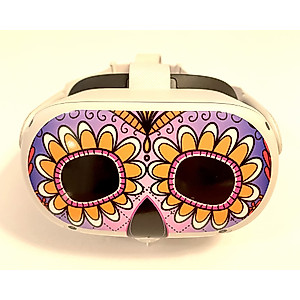 Sugar Skull (Purple) Decal for Quest 2 VR Headset - Meta/Oculus - Glossy Vinyl Sticker
