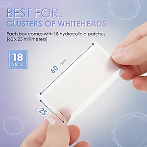 AUSLKA Large Blemish Patches XL -18 Strips - Hydrocolloid Patch for Covering Zits - Spot Stickers - Vegan and Cruelty for Face and Skin