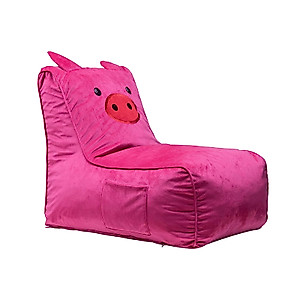 Recaceik Kids Bean Bag Chair, Soft Memory Foam Filled Bean Bag Seat for Baby Girl/Boy, Animal Bean Bag Chair with Removable Cover and Top Handle, Cartoon Sofa for Nursery, Playroom, Living Room