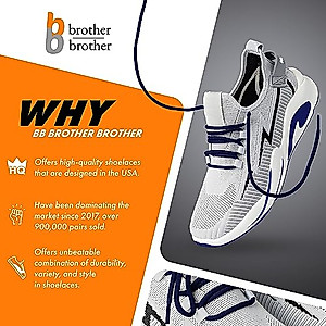 BB BROTHER BROTHER Round Athletic Shoe Laces Navy Blue (1 Pair) Heavy Duty Replacement Shoelaces, 4mm Shoe Strings for Men’s and Women’s Running Sneakers, Gym Trainers, Work Boots, Sports Shoes 48''