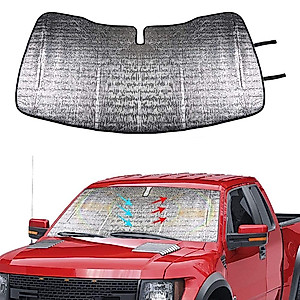 JeCar Windshield Sunshade, Car Front Window Sun Shade Foldable Sun Visor for Ford F150 2009-2014