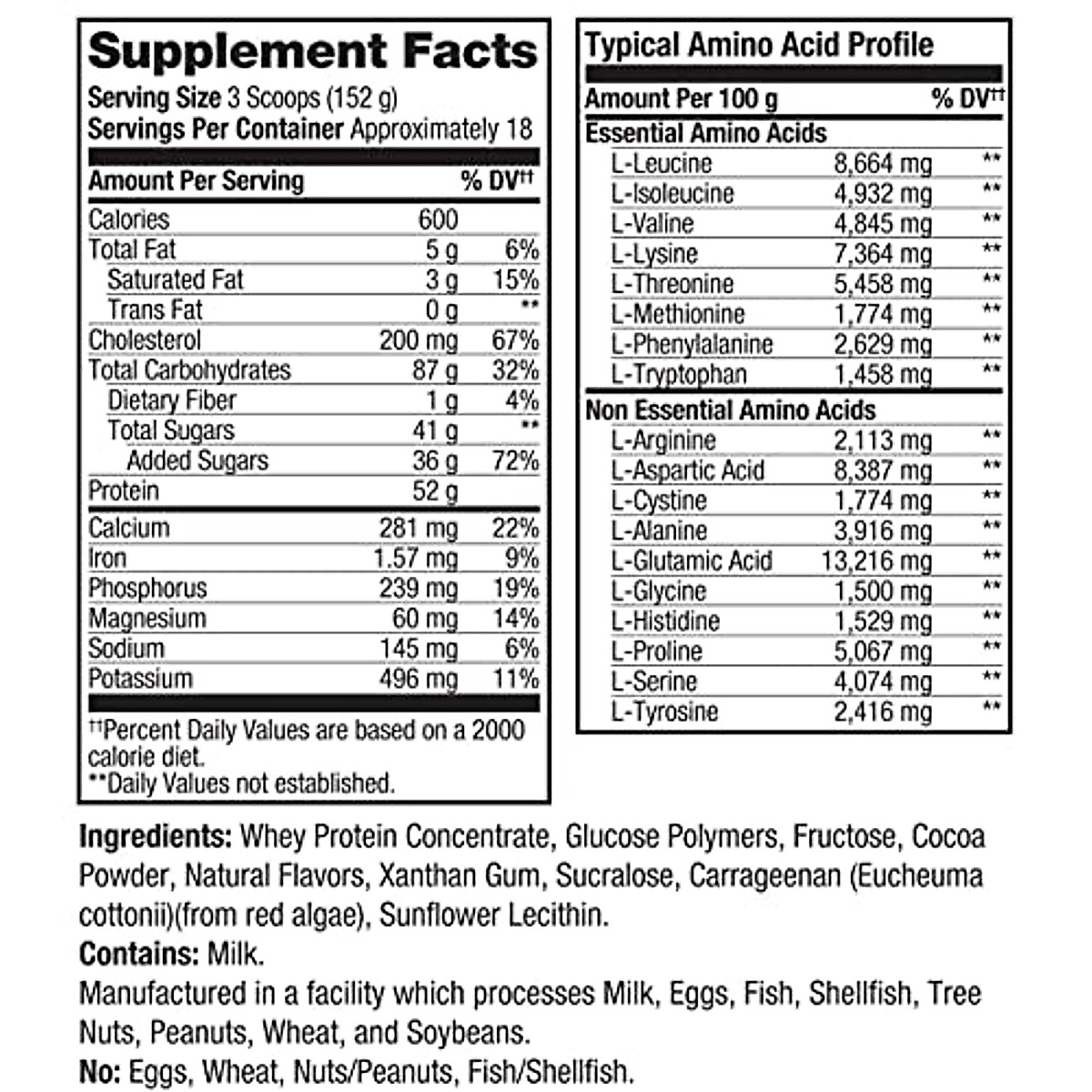 ProLab N-Large2 Mass Gainer - Powerful Mass Gaining Support Formula - Promotes Muscle Size, Growth, and Recovery - New (Chocolate Fudge Brownie, 6 LB)
