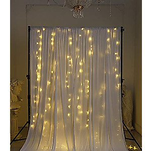 White Backdrop Curtain for Parties Wedding Backdrop Drapes Baby Shower Birthday Anniversary Videos Photography Decorations, 2 Panels, 5ft x 10ft