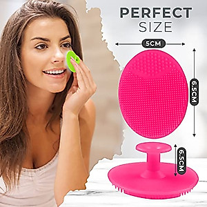 4 Pack Silicone Face Scrubbers, Face Brush, Face Cleansing Brush, Face Scrub Brush, Face Cleanser, Facial Scrubber Exfoliating Face Scrubber for Women Face Wash Brush Face Exfoliator Tool Facial Brush