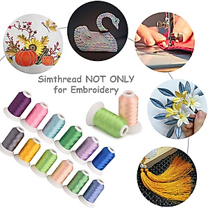 Simthread 4 White 2 Black 60WT Sewing Bobbin Fill Machine Embroidery Thread - 1500 Meters Spool Each…