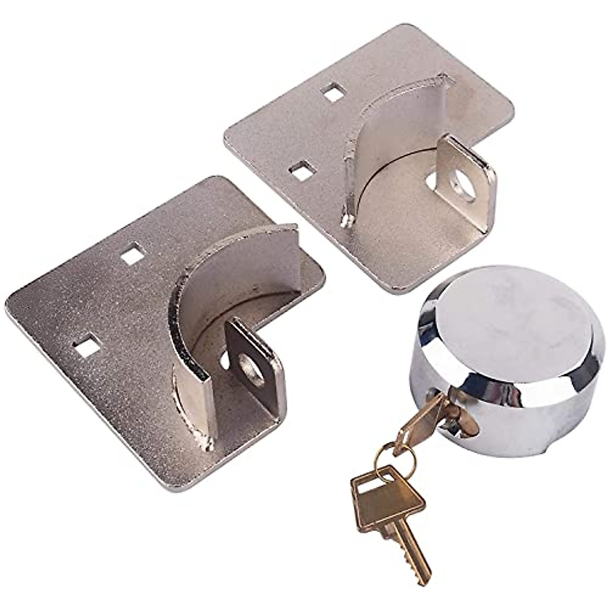 osea 2 Pack Van Door Padlock Heavy Duty Solid Steel Hasp 73MM Garage Shed Door Lock Security Padlock Nut with 4 Keys for Trucks, Gates, Vans and Vending Machines (A)