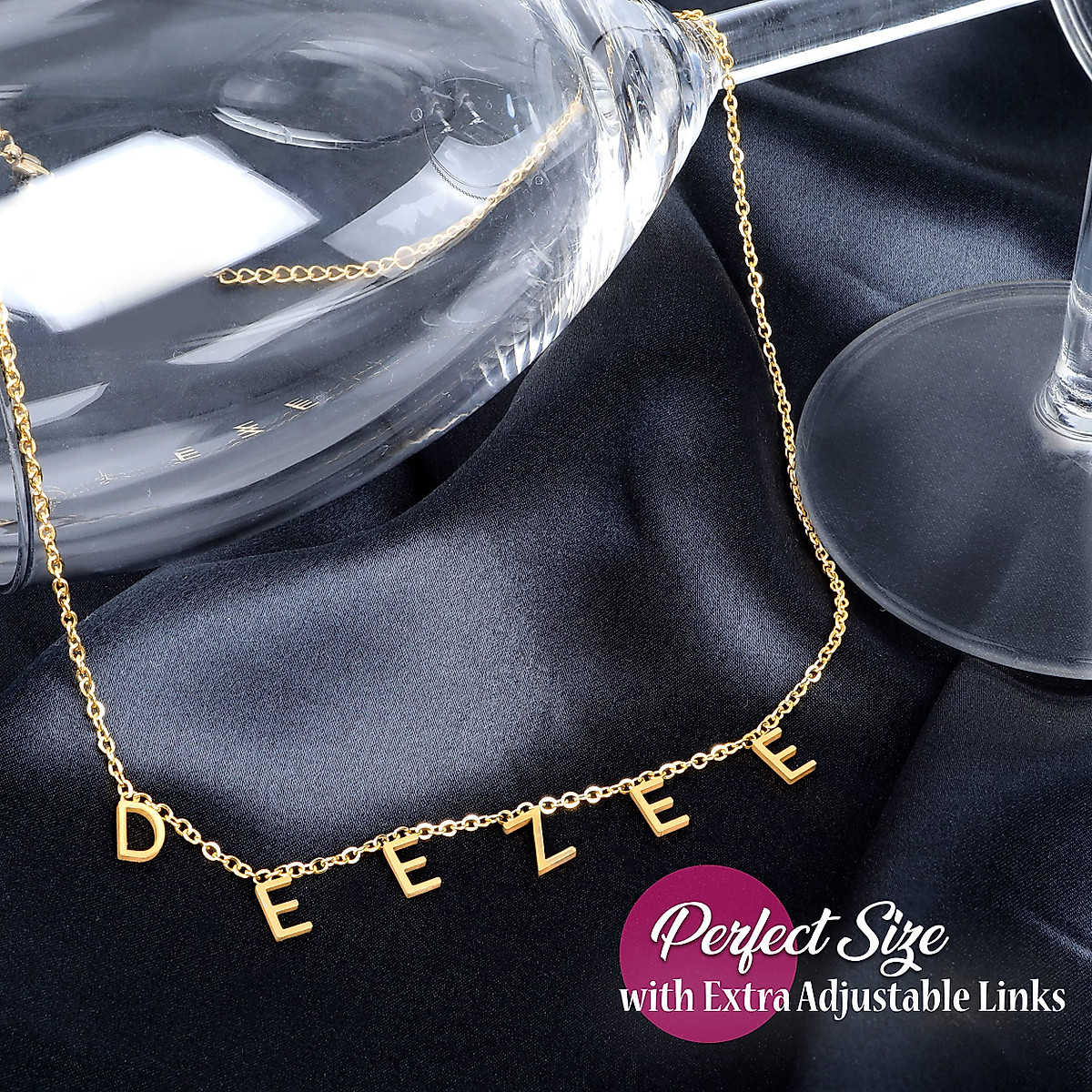 Sorority Shop Delta Zeta Necklace — DZ Name Necklace, 18K Gold Plated Sorority Gifts Necklace, Long-Lasting Delta Zeta Gifts for Women