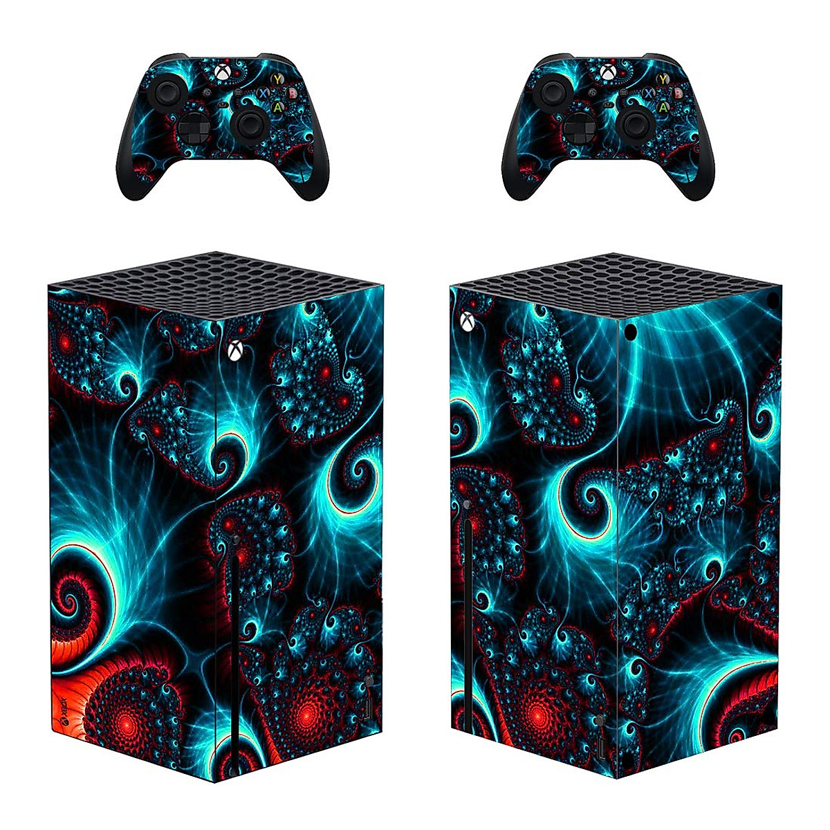 FELIPE SEIJI KUBA Xbox Series X Skin Set Vinyl Decal Skin Stickers Protective for Xbox Series X Console Kinect 2 Controllers - multi color