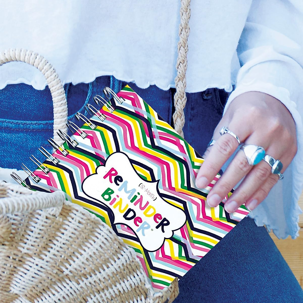 Reminder Binder 2023-2024 18-Month Weekly Monthly Planner, January 2023 - June 2024, 8.75” x 7.25”, Hardcover, Elastic Closure, Twin-Wire Binding, Planner Stickers, Monthly Divider Tabs, Pockets, To-Do Lists, Budget Planner, Keepsake Box