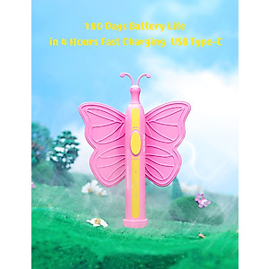 FOSOO Kids Electric Toothbrushes, Electric Toothbrush Kids Sonic Rechargeable 180 Days Battery Life,2 Modes with Memory,IPX7 Waterproof,2 Minutes Built-in Smart Timer for Ages 3+,4 Brush Heads (Pink)