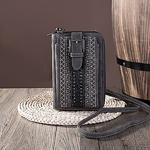 Montana West Crossbody Cell Phone Purse For Women Western Style Cellphone Wallet Bag Travel Size With Strap PHD-2002GY