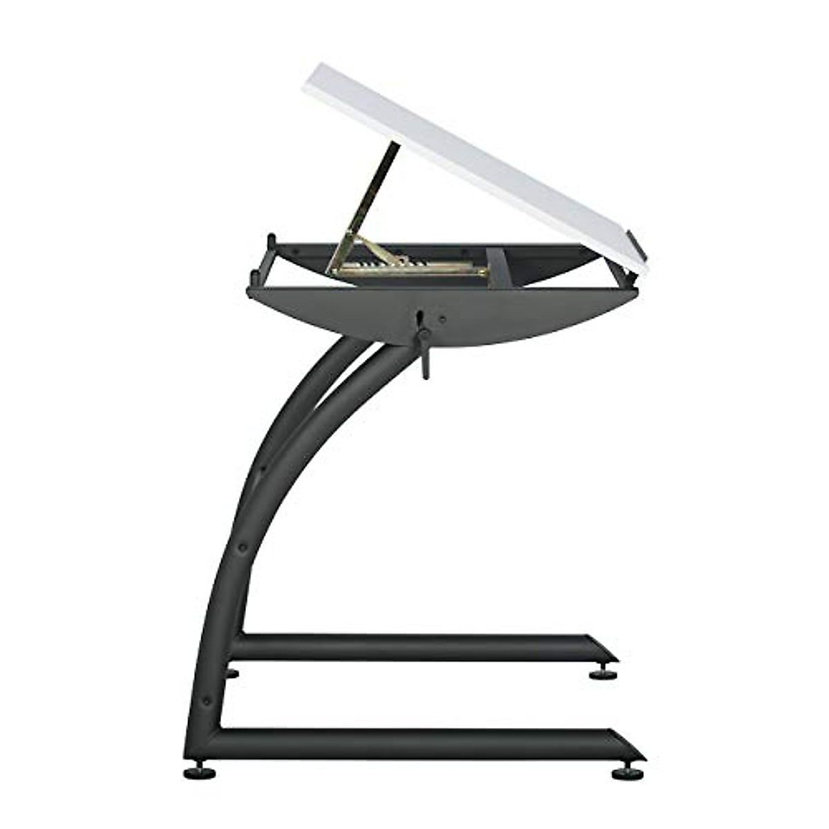 SD STUDIO DESIGNS Triflex Drawing Table, Sit to Stand Up Adjustable Office Home Computer Desk, 35.25" W X 23.5" D, Charcoal Black/White