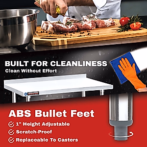 Steel Commercial Kitchen Prep Table - 24 x 30 Inch NSF Stainless Steel Work Table with Metal Backsplash - Utility Table Bench Workshop For Restaurant, Hotel, Home Kitchen, Garage by DuraSteel