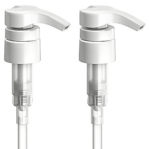 Bar5F Pump for 33.8-Oz Shampoo and Conditioner Liter Bottles 1" inch Bottle Neck 2-Pack (White)