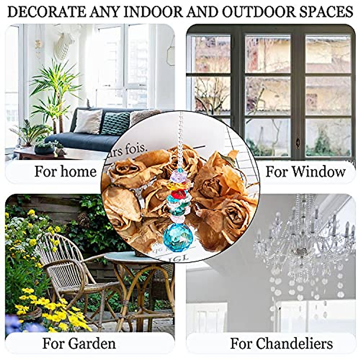 H&D 30mm Crystal Ball Prism Rainbow Collection Hanging Suncatcher for Chandelier Parts Wedding Favors