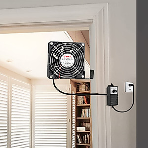 Wathai 120mm Muffin Fan Dual Ball with AC 110v - 240V Speed Control High Performance for Doorways, Wood Stoves, Fireplaces 2 Pack