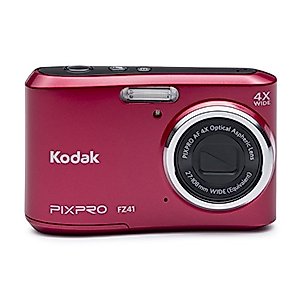 Kodak PIXPRO Friendly Zoom FZ41 16 MP Digital Camera with 4X Optical Zoom and 2.7" LCD Screen (Red)