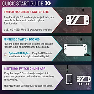 Orzly Gaming Headset with Mic for Nintendo Switch OLED and Lite Joycon Color Match with Led Light Microphone & Remote - Hornet RXH-20 Tanami Edition