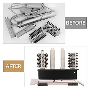 Buwico Storage Holder for Shark Flexstyle, Airwrap Holder Wall Mount for Shark H430 Flexstyle, Aluminum Alloy Wall Storage Organizer Stand Rack for Shark Flexstyle/Dyson Airwrap Styler (Black)