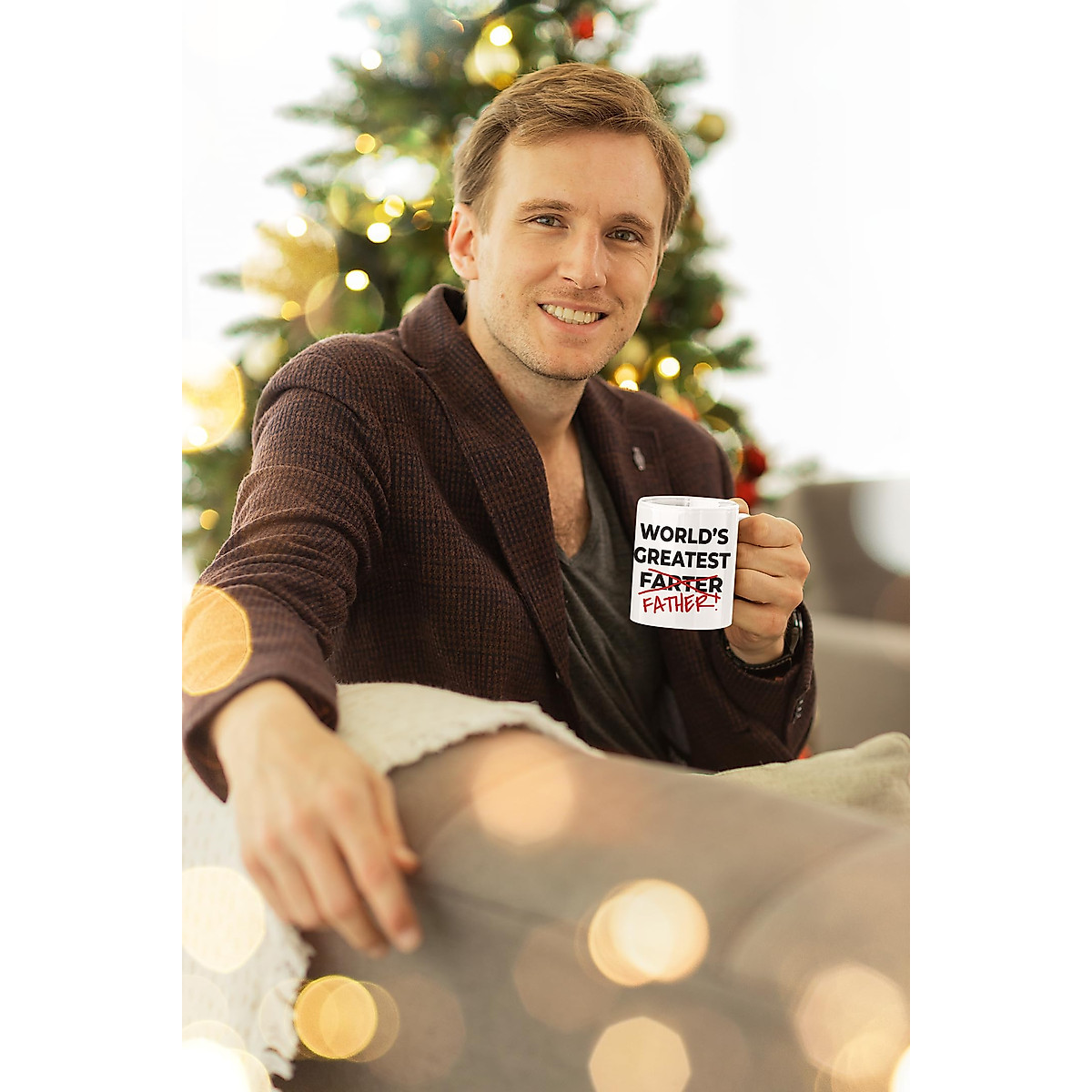 World's Greatest Farter Funny Fathers Day Coffee Mug | Best Farter Ever Coffee Cup - Funny Fathers Day Mugs from Son Daughter Kids | Cool Christmas Presents Fun Birthday Gag Gifts (WGF White)