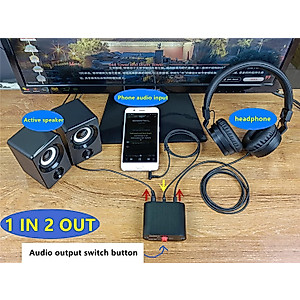 M1 2 in 1 Out 3.5mm Stereo Audio Switch aux switcher Speaker selector Splitter Box